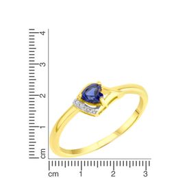 Firetti Damen Fingerring "Schmuck Geschenk Silber 925 Silberring Herz", 56, Silber 925 (Sterlingsilber), 1,5mm, blau, Silber 925 (Sterlingsilber),