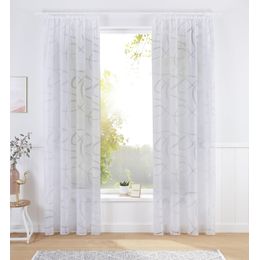 Gardine Bruno Banani, B:140cm H:145cm, wei&szlig;, Ausbrenner, Polyester, Viskose, Wohnzimmer, Gardinen, "Tilo", transparent, Ausbrenner, gewebt,