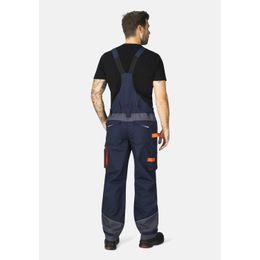 Herren Arbeitslatzhose "EDMONTON Pro Workwear Arbeits-Cargo-Latzhose", blau, Gr. 52, HERO by John Medoox, Sweatware, 65% Polyester, 35% Baumwolle,