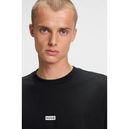 Hugo Herren T-Shirt "Nalono", schwarz, Gr. M, Single Jersey, Obermaterial: 100% Baumwolle, Shirts, mit Logodruck, Oversized Look mit Backprint