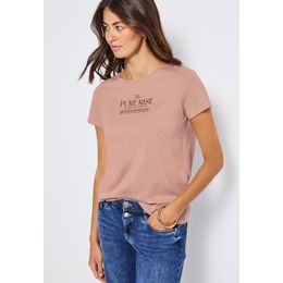 Street One Damen T-Shirt, rosa, Gr. 34, bedruckt, Jersey, Obermaterial: 100% Baumwolle, Shirts, mit Wording Artwork