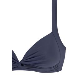 Lascana Damen Triangel-Bikini, blau, Gr. 34, unifarben, Polyamid, Bikini-Sets, in Bralette-Form
