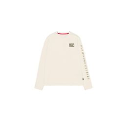 Herren Longsleeve "Camo Sleeve Longsleeve", wei&szlig;, Gr. L, Alpha Industries, Obermaterial: 100% Baumwolle, Shirts