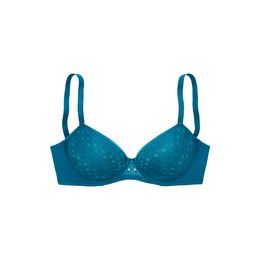 Lascana Damen Schalen-BH, Gr. 70, gr&uuml;n, Spitze, Obermaterial: 86% Polyamid, 14% Elasthan, BHs, mit Spitze &uuml;ber nahtlosen Cups, auf Formb&uuml;gel, Dessous