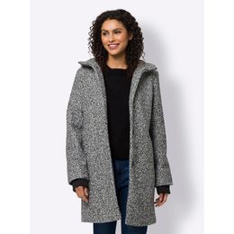 Heine Damen Langjacke, beige, Gr. 44, gemustert, mehrfarbig, 100% Polyester, Jacken