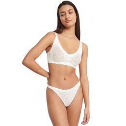 Sloggi Damen Soft-BH "ZERO Feel Bliss", Gr. L, wei&szlig;, Spitze, Obermaterial: 76% Polyamid, 24% Elasthan, Jacquardmuster, unifarben, BHs,