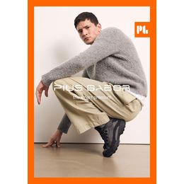 Pius Gabor Herren Sneaker, Gr. 10, schwarz, Mesh, Nubukleder, Schuhe, Schn&uuml;rboots, Outdoorschuh mit Schaftrandpolsterung, G-Weite
