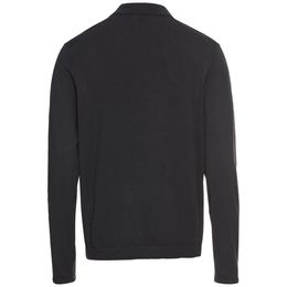 Camel Active Herren Langarm-Poloshirt, blau, Gr. M, unifarben, Obermaterial: 100% Baumwolle, Shirts, mit Rippb&uuml;ndchen