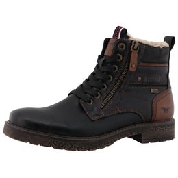 Mustang Shoes Herren Winterstiefelette "Midor", Gr. 42, schwarz, Lederimitat, Textil, Basic, Schuhe, Schn&uuml;rstiefel, Winterstiefel mit Warmfutter