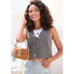 Lascana Damen Anzugweste, gr&uuml;n, Gr. 36, unifarben, Web, Obermaterial: 85% Viskose, 15% Leinen. Futter: 100% Polyester, Westen, figurbetonter Schnitt
