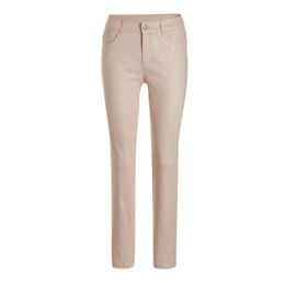 GOLDNER Damen 2-in-1-Hose "Kurzgröße Knöchellange Jeans CARLA in Braun", beige, Gr. 21, Obermaterial: 62% Baumwolle CO. 35% Polyester PES. 3%