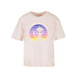 F4NT4STIC Damen T-Shirt "Alien Peace Sunset", pink, Gr. S, Obermaterial: 100% Baumwolle, Shirts, Premium Qualit&auml;t