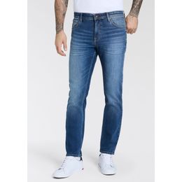 H.I.S. H.I.S Herren Straight-Jeans "NEW DALE", beige, Gr. 38, Denim/Jeans, Obermaterial: 99% Baumwolle, 1% Elasthan, Jeans, gerades Bein, mit Used-Effekten,