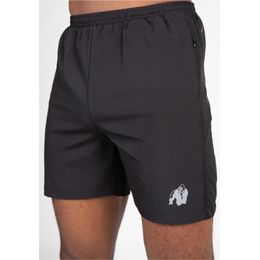 GORILLA WEAR Herren Shorts, schwarz, Gr. XXL, unifarben, 92% Polyester, 8% Elasthan, Hosen, mit recycelten Materialien