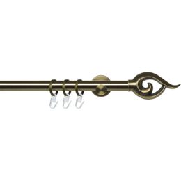 Gardinenstange Liedeco, L:200cm &Oslash;:20mm, gold, Eisen, Gardinenstangen, "Stilgarnitur 20 mm Blues Bessie", Gardinenstange Komplett