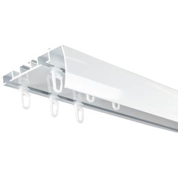Gardinenschiene SN DECO GROUP, L:200cm T:8,7cm, wei&szlig;, Aluminium, Gardinenstangen, "Objektschiene EVO-M 2-l&auml;ufig mit integrierter Blende"