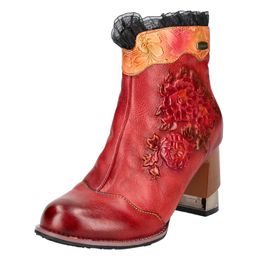Laura Vita Damen High-Heel-Stiefelette "Laura Vita Stiefelette Leder", Gr. 36, rot, Leder, Schuhe