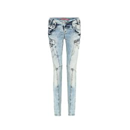 Cipo & Baxx CIPO & BAXX Damen Slim-fit-Jeans "Jeans", blau, Basic, Gr. 28, unifarben, 98% Baumwolle, 2% Elasthan, Jeans, in Slim Fit, WD216