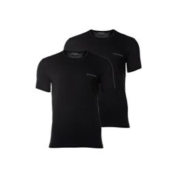 Emporio Armani Herren T-Shirt "T-Shirt CORE LOGOBAND 2er Pack", schwarz, Gr. M, Obermaterial: 95% Baumwolle CO. 5% Elasthan EL., Shirts