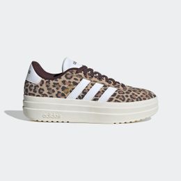 Damen Sneaker "VL COURT BOLD", adidas Sportswear, Gr. 42,5, wei&szlig;, Leder, Synthetik, Schuhe, mit Leo Print