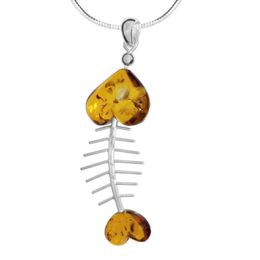 OSTSEE-SCHMUCK Damen Kette mit Anh&auml;nger "OSTSEE-SCHMUCK Kette mit Anh&auml;nger Fisch 60 mm", 45cm, Silber 925 (Sterlingsilber), L: 42, silber, Silber 925