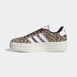 Damen Sneaker "VL COURT BOLD", adidas Sportswear, Gr. 42, wei&szlig;, Leder, Synthetik, Schuhe, mit Leo Print