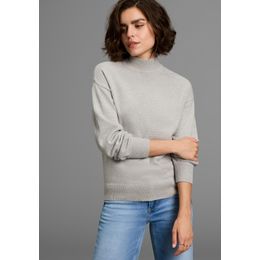 Laura Scott Damen Strickpullover, grau, Basic, Gr. 44, clean, unifarben, Feinstrick, Obermaterial: 50% Viskose, 28% Polyester, 22% Polyamid,