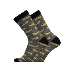 UphillSport Damen Socken "CROCODILE 2er Pack", Gr. 35, grau, 58% Wolle, 40% Polyamid, 2% Elasthan, mehrfarbig, Socken, in atmungsaktiver Qualit&auml;t