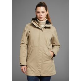 Maier Sports Damen 3-in-1-Funktionsmantel "Doppelmantel Damen", beige, Gr. 40, Obermaterial: 100% Polyester, Mäntel, wasser- & winddicht, für den