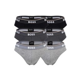 BOSS Herren Slip "Slip Briefs 3P Power 6er Pack", Gr. XXL, grau, Obermaterial: 95% Baumwolle CO. 5% Elasthan EL., Unterhosen