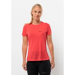 Jack Wolfskin Damen T-Shirt "VONNAN S/S T W", rot, Gr. XL, 100% POLYESTER, Shirts