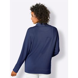 Damen Strickjacke, blau, Gr. 40, CREATION L PREMIUM, unifarben, 97% Baumwolle, 2% Polyamid, 1% Polyester, Strickjacken