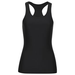 active by Lascana LASCANA ACTIVE Damen Sporttop, schwarz, Gr. XS, unifarben, Trikot, Obermaterial: 85% Polyester, 15% Elasthan, Tops, mit Racerback und Logo-Badge