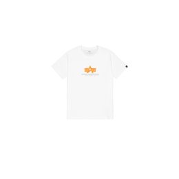 Herren T-Shirt "Basic T-Shirt BL Rubber", wei&szlig;, Gr. XL, Alpha Industries, Obermaterial: 90% Baumwolle, 10% Polyester, Shirts