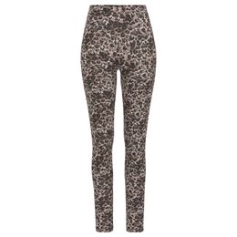 H.I.S. H.I.S Damen Leggings, Gr. 32, braun, Single Jersey, Obermaterial: 95% Baumwolle, 5% Elasthan, animal-print, bedruckt, Basic, Hosen, mit Leoprint,