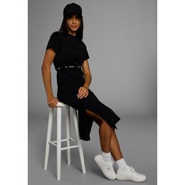 Kangaroos Damen Midikleid, schwarz, Gr. 48, unifarben, Single Jersey, Obermaterial: 100% Baumwolle, Kleider, im sportlichen Look aus festem Jersey -