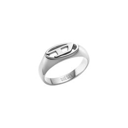 Diesel Damen Fingerring "Schmuck Geschenk Edelstahl Ring OVAL D LOGO", 21, Edelstahl, 3,6mm, silber, Edelstahl, Fingerringe
