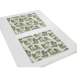 Platzset Adam, B:40cm L:30cm, gr&uuml;n, Obermaterial: 100% Baumwolle, Platzsets, "Good Old Days", GOTS organic,zertifiziert durch CERES 0242Made in