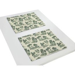 Platzset Adam, B:40cm L:50cm, gr&uuml;n, Obermaterial: 100% Baumwolle, Platzsets, "Good Old Days", GOTS organic,zertifiziert durch CERES 0242Made in
