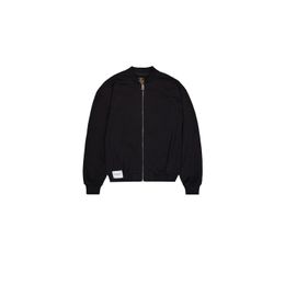 Damen Bomberjacke "Studio Edition Fleece Bomber W", schwarz, Gr. S, Alpha Industries, Obermaterial: 80% Baumwolle, 20% Polyester, Jacken