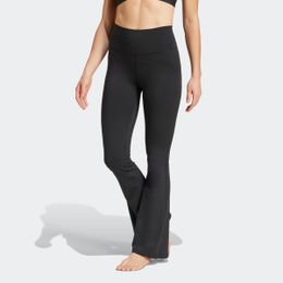 Damen Trainingstights "ALL ME FLARE L", schwarz, Gr. XS, adidas Performance, Obermaterial: 80% Polyester, 20% Elasthan, Hosen