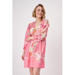 monari Damen Druckkleid "Kleid Blumenverlauf allov.", rosa, Gr. 38, gebl&uuml;mt, gemustert, mehrfarbig, Web, Obermaterial: 55% Baumwolle, 45% Modal,