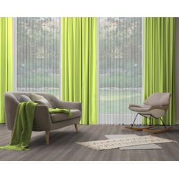 Vorhang WIRTH, B:142cm H:145cm, gr&uuml;n, Jacquard, Polyester, Wohnzimmer, Gardinen, "Dim out"
