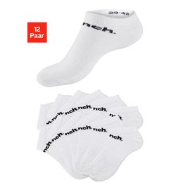 Bench. Damen Sportsocken, Gr. 43, wei&szlig;, Baumwollmischung, unifarben, Socken, Sneakersocken mit klassischem Logoschriftzug