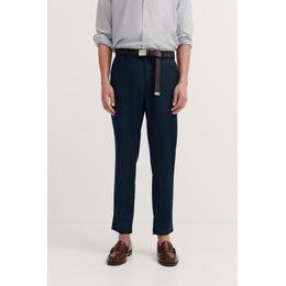 Bugatti Herren Chinohose, blau, Gr. 36, unifarben, 53% Baumwolle, 44% Polyester, 3% Elasthan, Hosen, aus Baumwoll-Mix