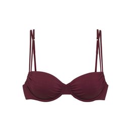 Damen B&uuml;gel-Bikini-Top "Nela", rot, Gr. 42, Copenhagen Studios, strukturiert, unifarben, Rippware, Recycling-Polyamid, Bikini-Oberteile, mit