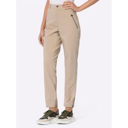 CR&Eacute;ATION L CREATION L Damen Webhose, beige, Gr. 18, unifarben, 48% Baumwolle, 45% Polyester, 7% Elasthan, Hosen