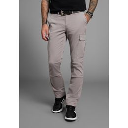 Bruno Banani Damen Cargohose, grau, Gr. 40, unifarben, Web, Obermaterial: 98% Baumwolle, 2% Elasthan, Hosen, moderne Passform, eng anliegende