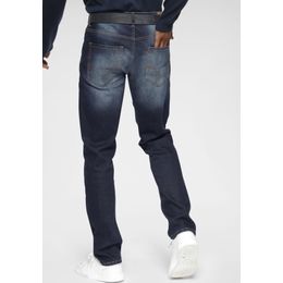 H.I.S. H.I.S Herren Straight-Jeans "DIX", blau, Gr. 42, Denim/Jeans, Obermaterial: 92% Baumwolle, 7% Elastomultiester, 1% Elasthan, Jeans, gerade Beinform,