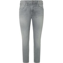 Pepe Jeans Damen Tapered-fit-Jeans "TAPERED JEANS", grau, Gr. 32, Denim/Jeans, Obermaterial: 95% Baumwolle, 4% Elastomultiester, 1% Elasthan, Jeans